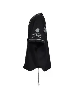 MASTERMIND WORLD Logo-patch Denim Baseball Shirt