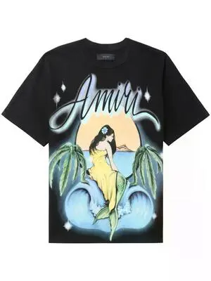 Amiri Illustration-print Cotton T-shirt - Black