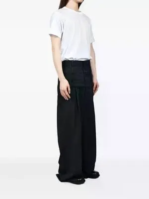 3.PARADIS Four-waist Wide-leg Trousers - Black