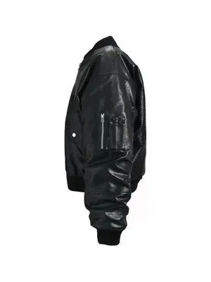BREATH Python-effect Faux-leather Bomber Jacket