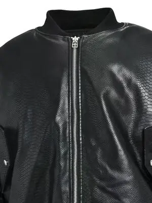 BREATH Python-effect Faux-leather Bomber Jacket
