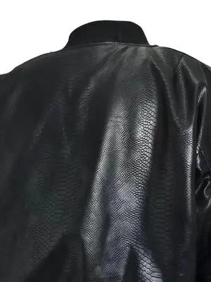 BREATH Python-effect Faux-leather Bomber Jacket