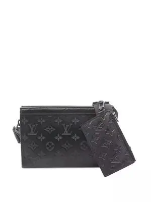 LOUIS VUITTON Monogram Shadow Gaston Wearable Wallet Crossbody Bag - Black