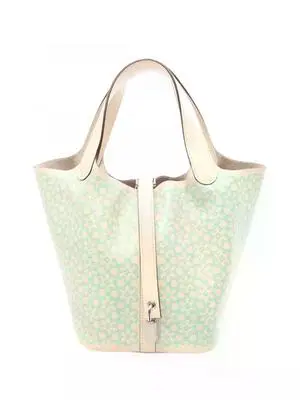 Hermès Swift Lucky Daisy Picotin Lock Handbag - White