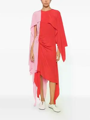 JW Anderson Silk Colour-block Cape Maxi Dress