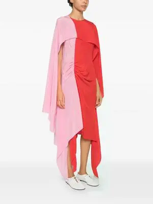 JW Anderson Silk Colour-block Cape Maxi Dress