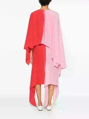 JW Anderson Silk Colour-block Cape Maxi Dress