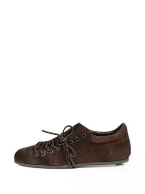 NO/FAITH STUDIOS Asymmetric Suede Sneakers - Brown