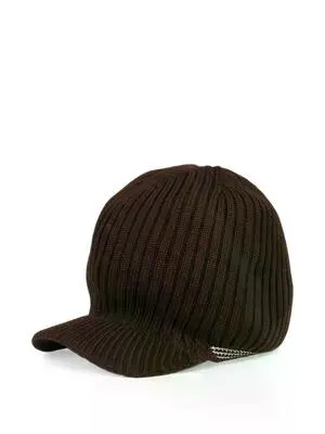WALES BONNER Ribbed-knit Peaked-brim Beanie Hat