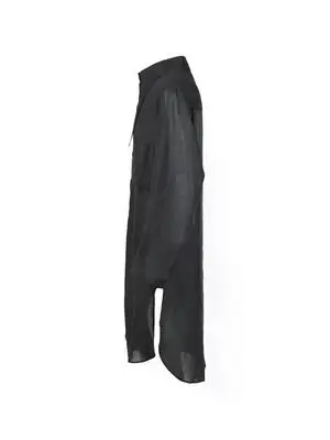 Yohji Yamamoto Asymmetric-collar Long Shirt - Black