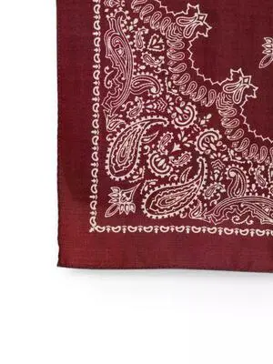 Destin Paisley-print Wool Scarf - Red