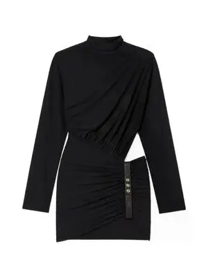 AMAZUIN Cut-out Gathered-detail Mini Dress