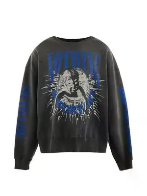 SAINT MXXXXXX Distressed Graphic-print Sweatshirt