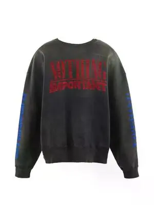 SAINT MXXXXXX Distressed Graphic-print Sweatshirt