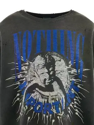 SAINT MXXXXXX Distressed Graphic-print Sweatshirt
