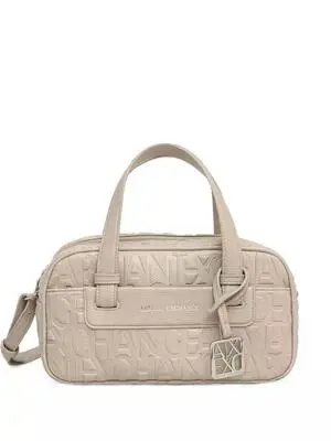 Armani Exchange Logo-embossed Leather Tote Bag