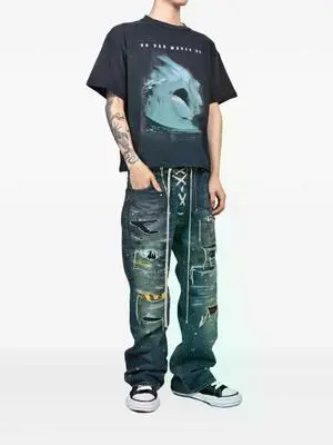 JUN/NAKAYAMA Distressed Lace-up Flares