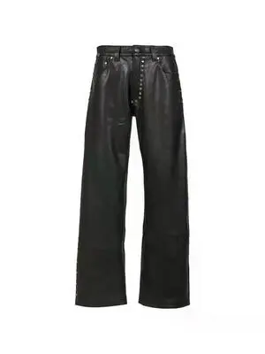 EARTHLING COLLECTIVE David Stud-embellished Leather Trousers