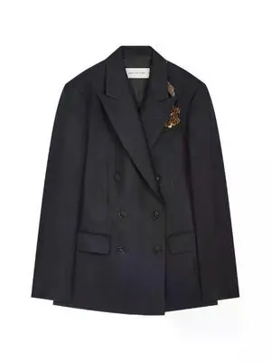 Dries Van Noten Embroidered Double-breasted Blazer