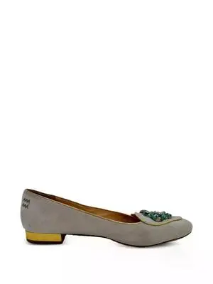 CHARLOTTE OLYMPIA Embellished Ballet Flats - Grey