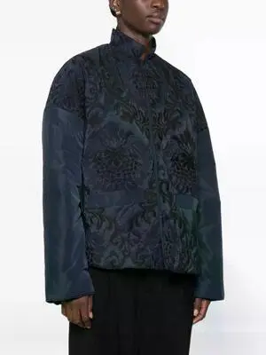 WHYCI MILANO Damask-embroidered High-neck Jacket