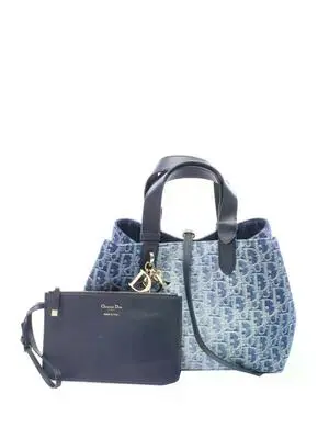 Dior Medium Oblique Denim Toujours Tote Bag - Blue