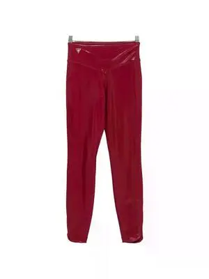 MACRON Metallic-effect Logo-patch Performance Leggings - Red