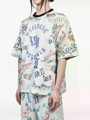 We11Done Doodle-print T-shirt - Grey