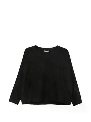 Maison123 Lisa Long-sleeve Crew Neck Top - Black