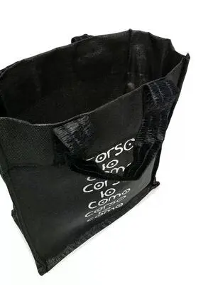 10 CORSO COMO Logo-print Raffia Tote Bag