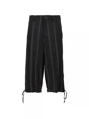 Yohji Yamamoto Striped Cropped Trousers