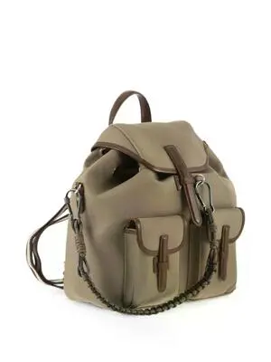 Max Mara Plain-weave And Leather Backpack