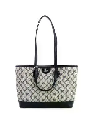 Gucci Ophidia Top Handle Shopping Gg Coated Canvas And Leather Small Tote Bag - Blue