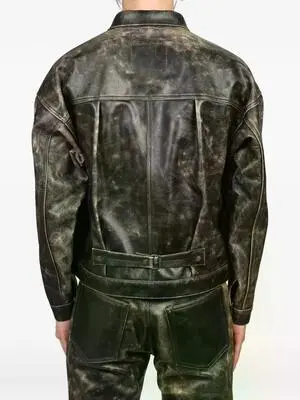 SAINT MXXXXXX Distressed Leather Jacket