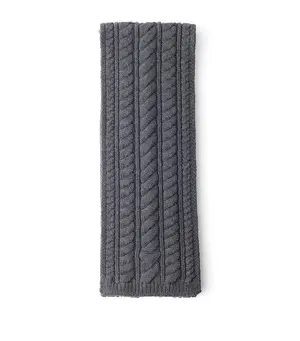 Prada Virgin Wool Cable-knit Scarf - Grey