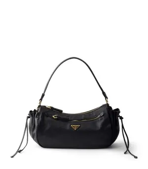 Prada Small Leather Desiree Shoulder Bag - Black