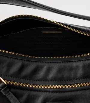 Prada Small Leather Desiree Shoulder Bag - Black