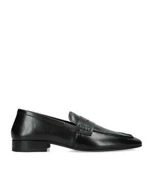Dries Van Noten Leather Penny Loafers - Black