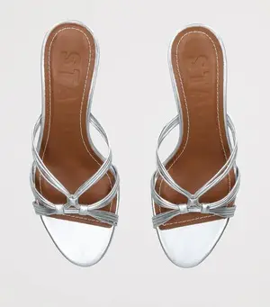 Staud Leather Carrie Mules 60 - Silver