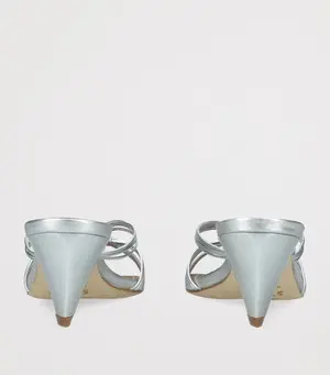 Staud Leather Carrie Mules 60 - Silver