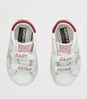 GOLDEN GOOSE Leather Baby School Floral Sneakers