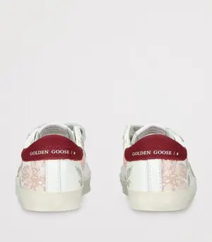 GOLDEN GOOSE Leather Baby School Floral Sneakers