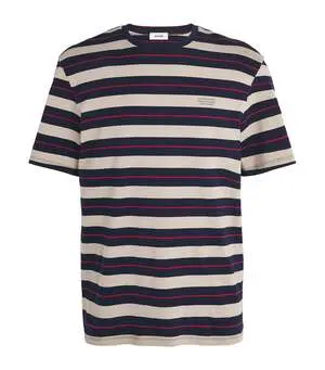 SYSTEM Cotton Stripe Logo T-shirt