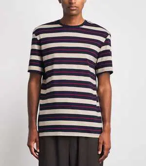 SYSTEM Cotton Stripe Logo T-shirt