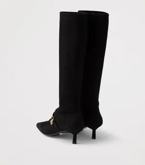 Prada Stretch Suede Knee-high Boots 55