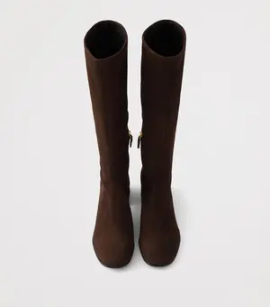 Prada Stretch Suede Knee-high Boots 55