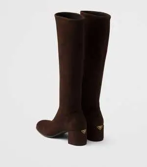 Prada Stretch Suede Knee-high Boots 55