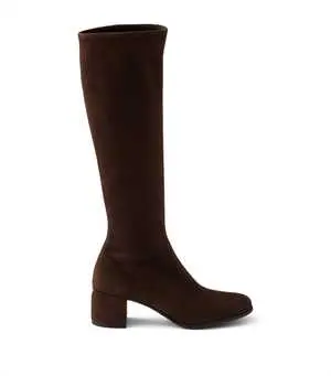 Prada Stretch Suede Knee-high Boots 55 - Brown