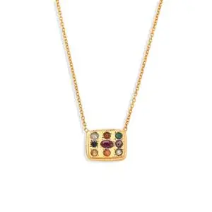 OPIUM JEWELS Sacred Nine Stone Navratna Necklace