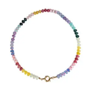 CHRISTINA GREENE Sweet Stone Beaded Knotted Necklace Pastel - Yellow